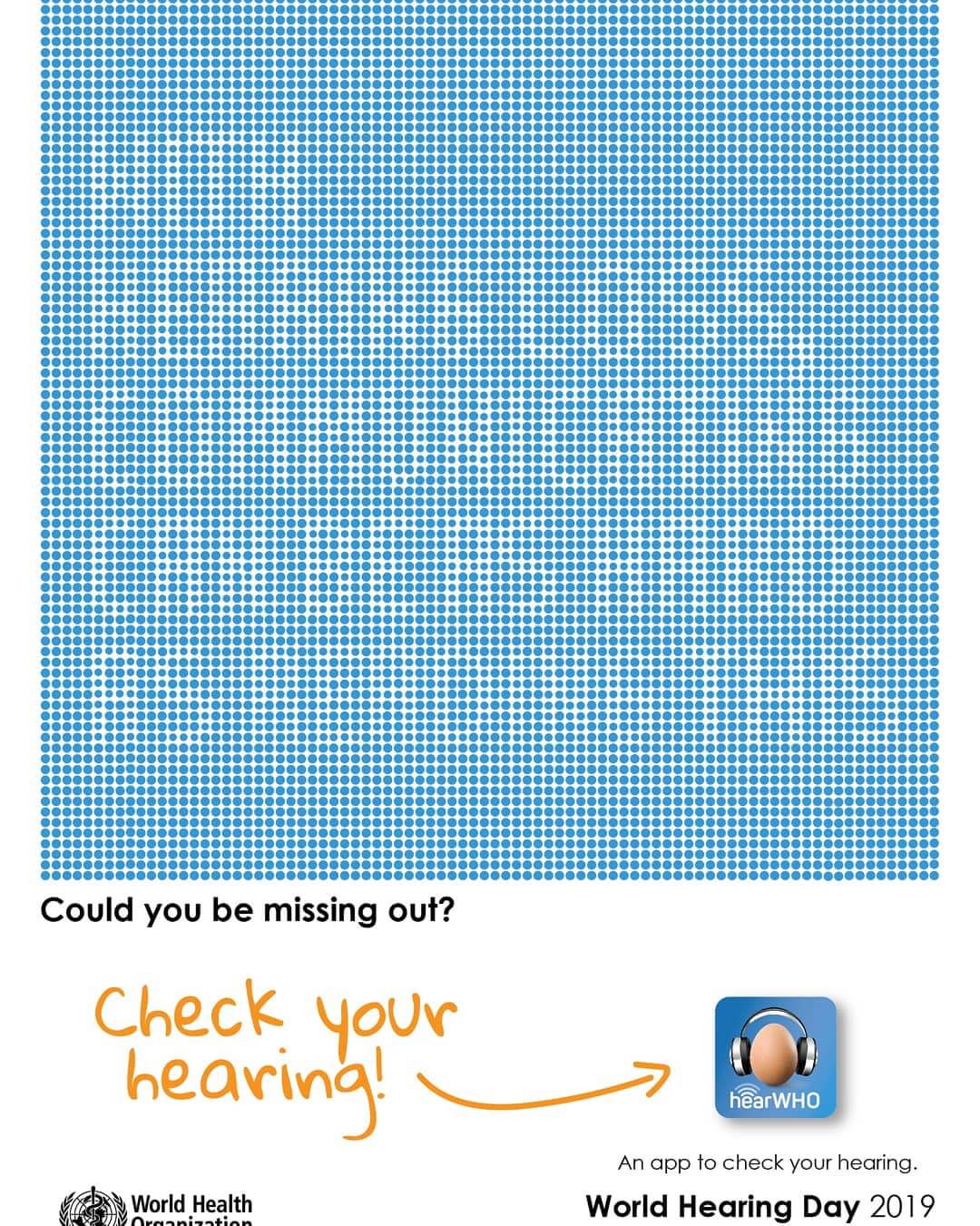 Check your hearing message from world hearing day 2019